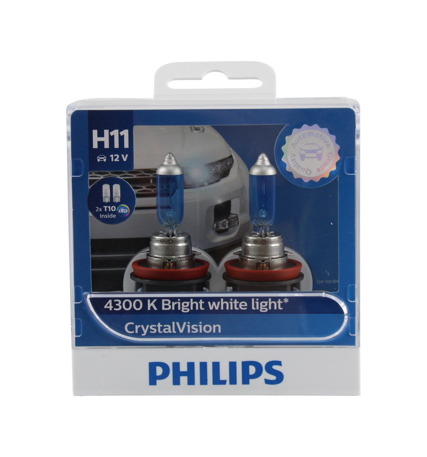 Genuine PHILIPS Crystal Vision Headlight Bulb H11 12V 55W T10 LED ...